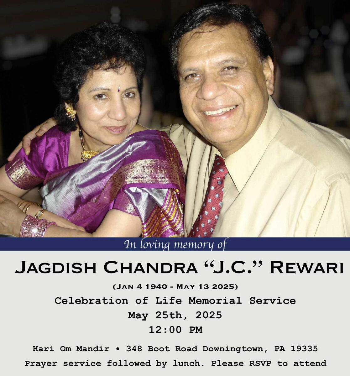 J.C. Rewari Memorial Service